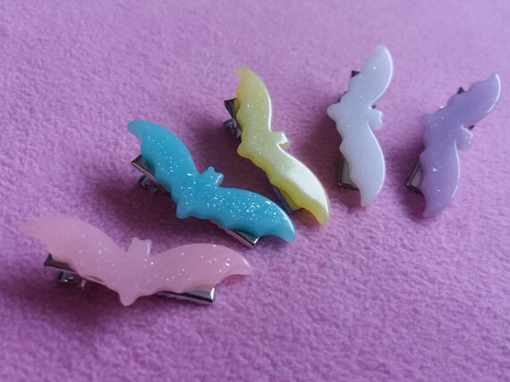 Kawaii Cute Small Resin Bat Halloween Hairclips Lolita Fairy - Etsy
