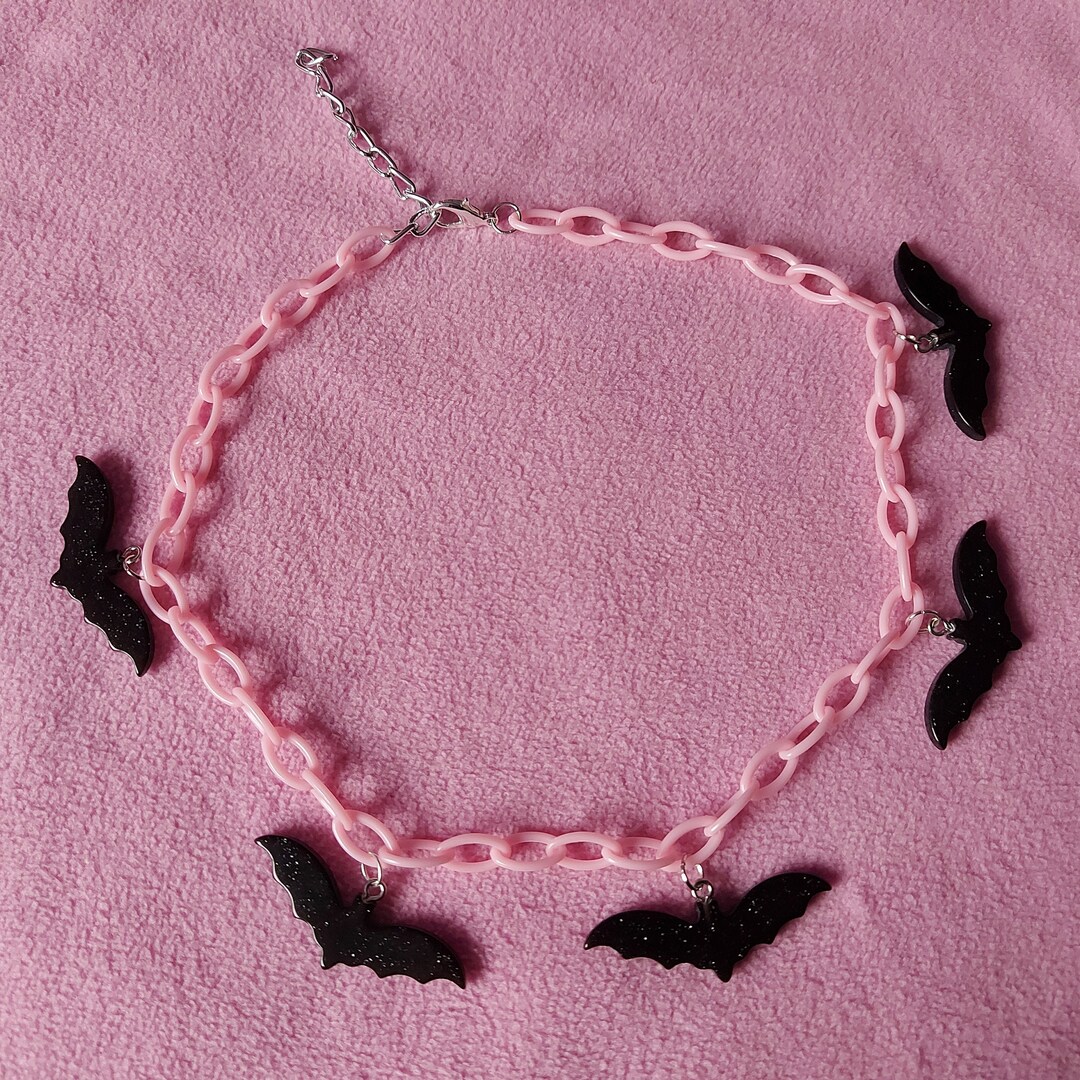 Pastel Goth Bat Wing Necklace Gothic Aesthetic Edgy Jewelry 90's Choker ...