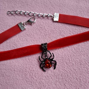 Pastel Goth Black and Red Spider Choker Kawaii Cute Punk Creepycute ...
