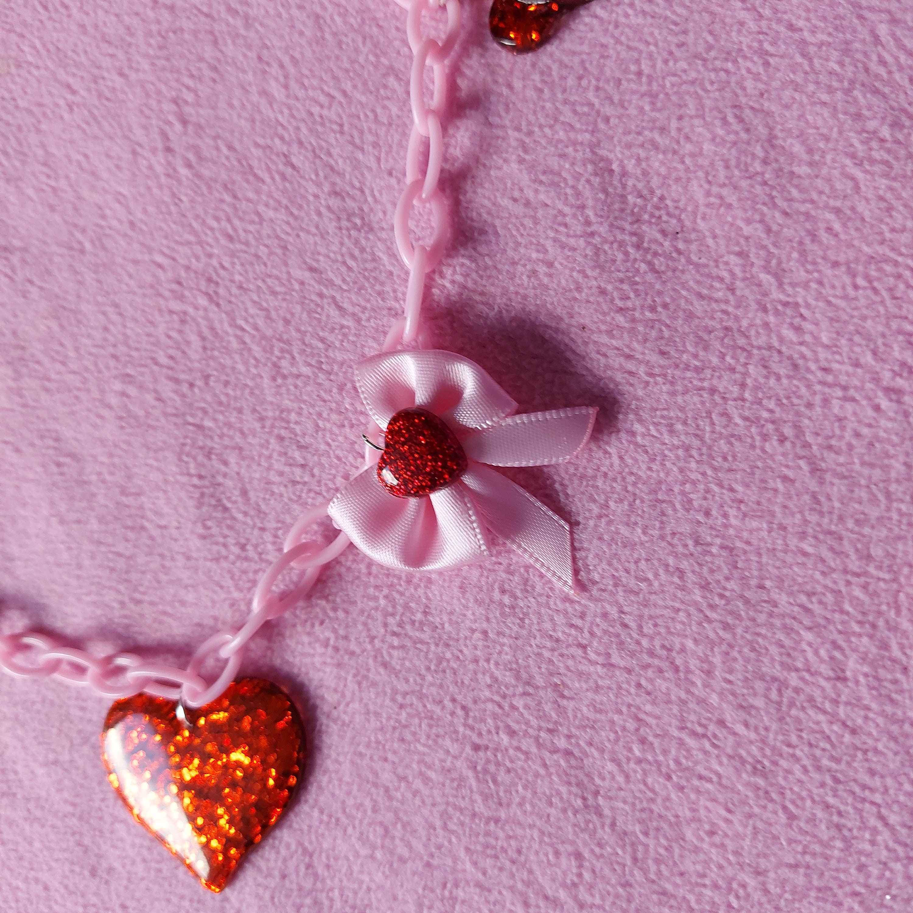 Pink and Red Bear Heart Pastel Goth Bunny Necklace Punk Decora - Etsy