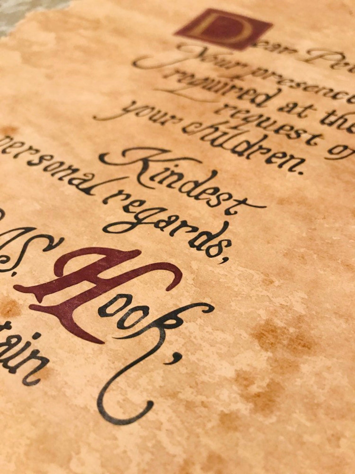 Hook Letter From Captain Hook - Etsy