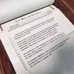 Testament of Marvin Acme last Will and Testament REPLICA who Framed ...