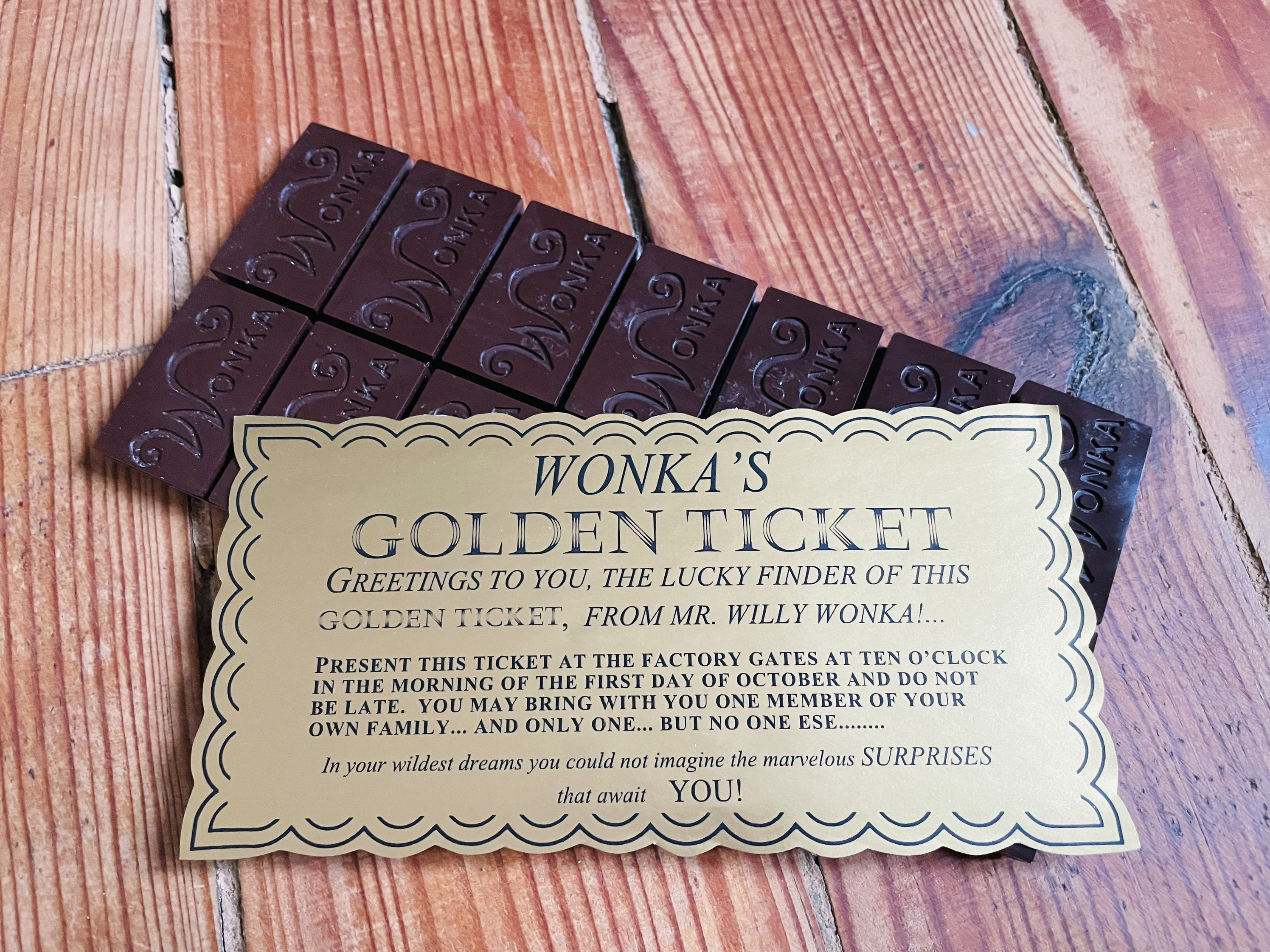 Wonka Bar REPLICA Willy Wonka and the Chocolate Factory - Etsy UK