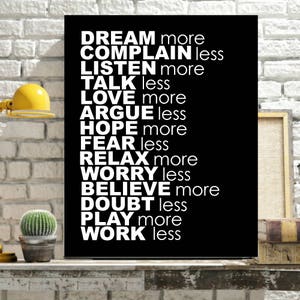 Dream More, Complain Less, Instant Download Digital Printable Wall Art ...