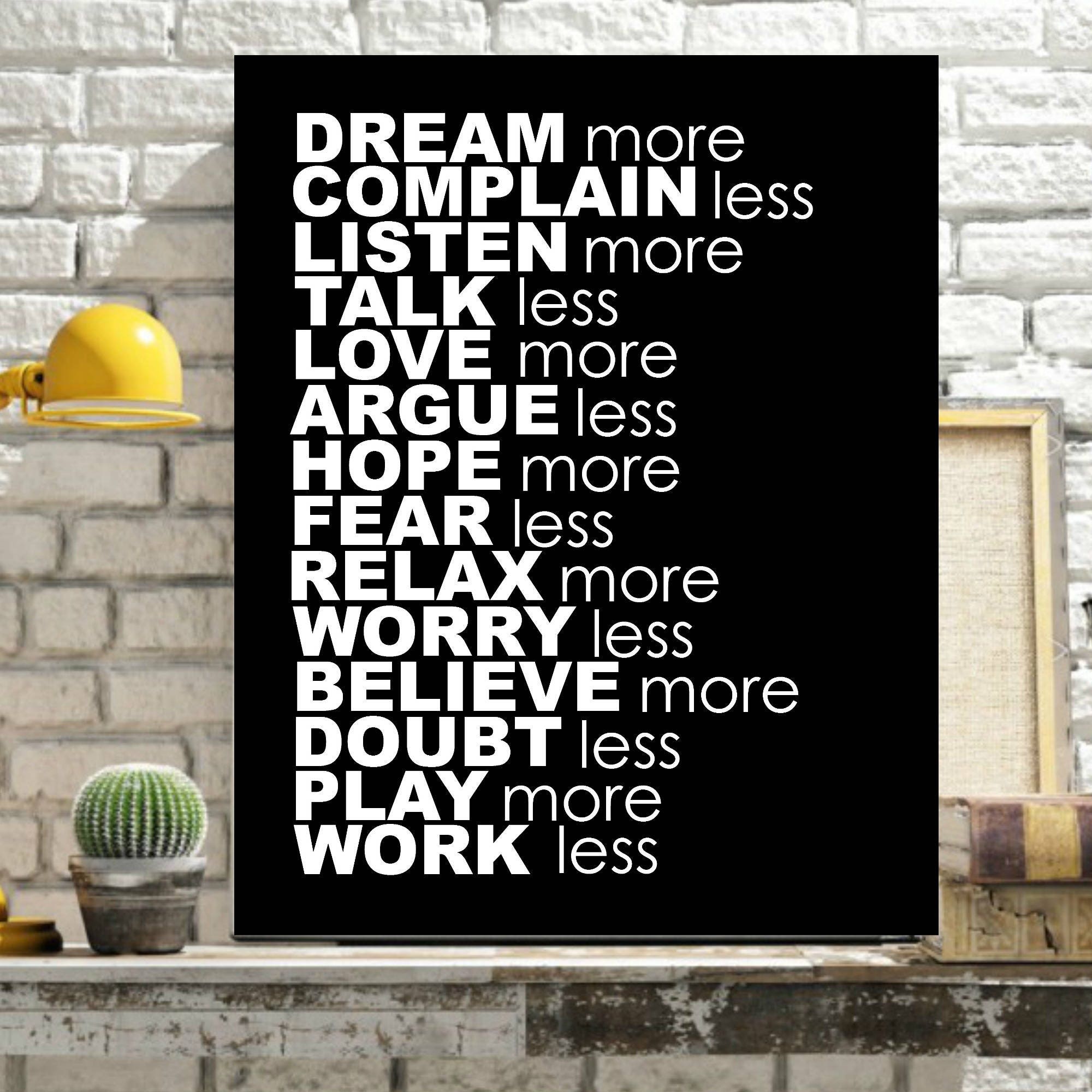 Dream More, Complain Less, Instant Download Digital Printable Wall Art ...