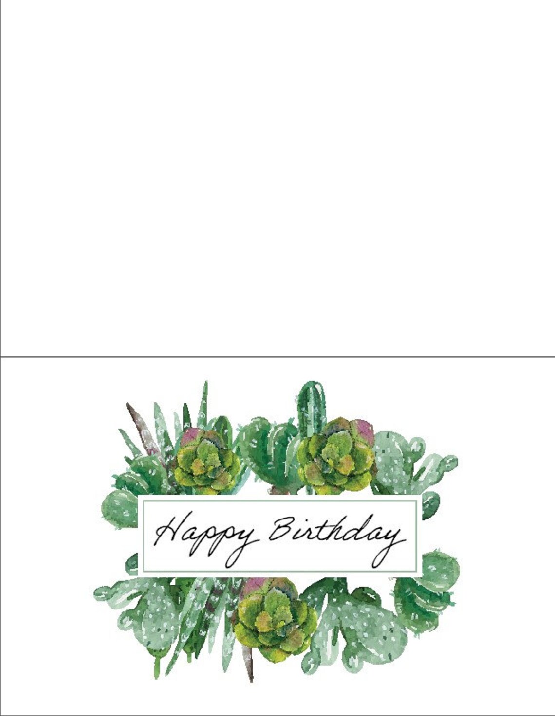 Happy Birthday Card | Succulent | Print at Home - Etsy