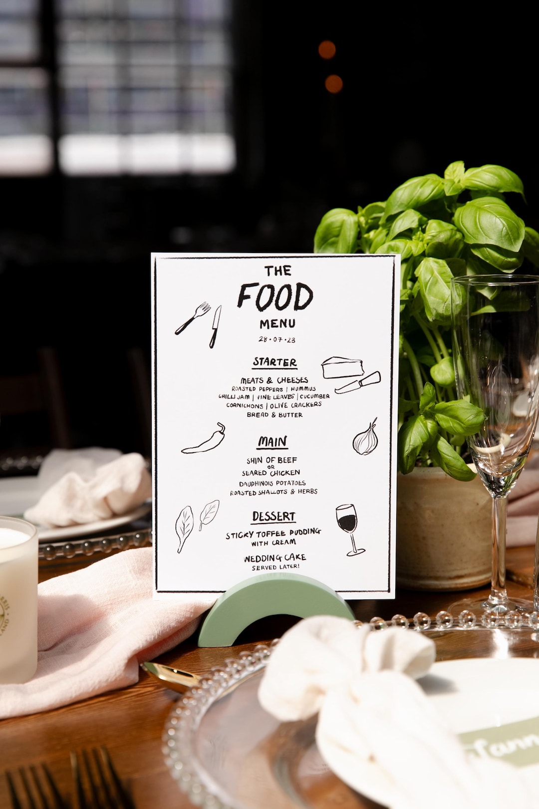 Illustrated Food Menu | Menu | Hand Drawn | Food | Wedding Menu ...