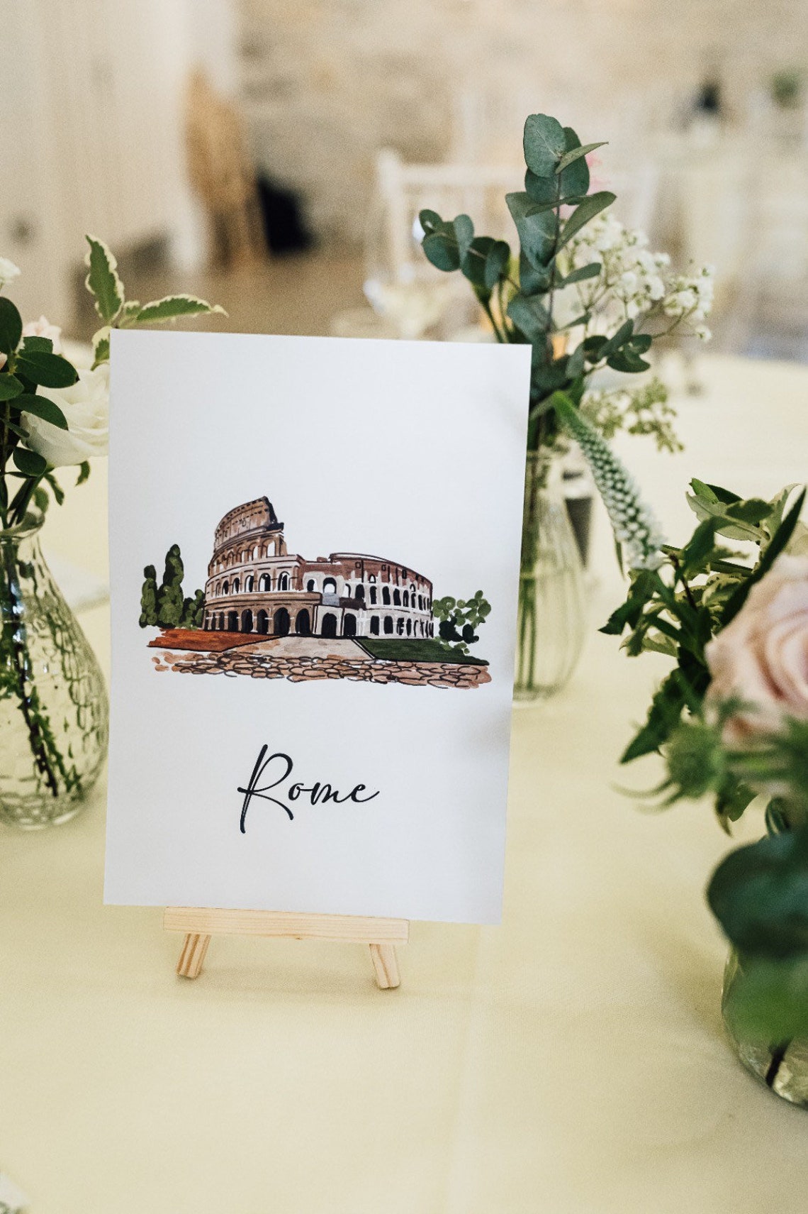 Bespoke Illustrated Location Table Plan A1 - 'couples Favourite Places ...