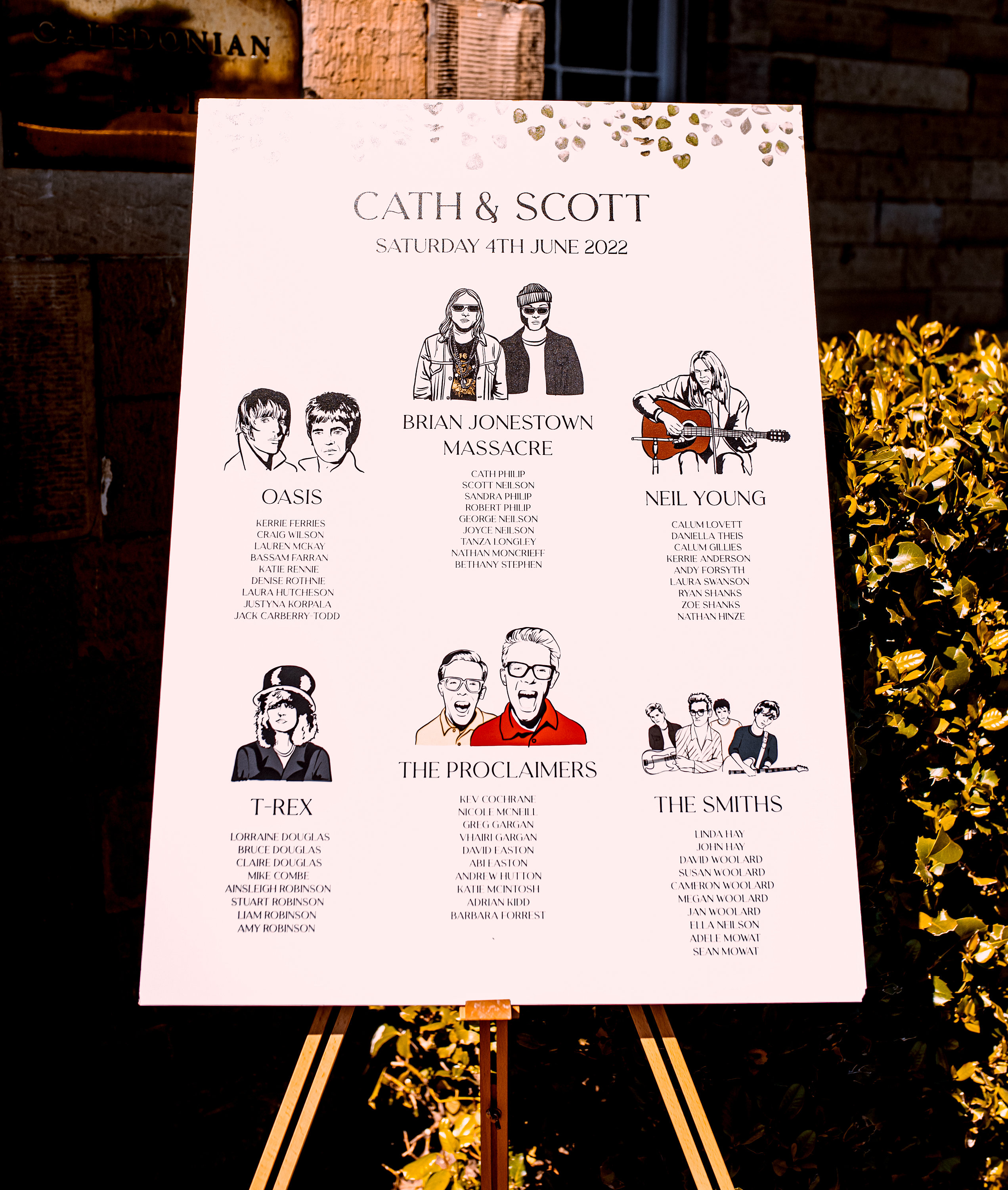 Bespoke Illustrated Band Table Plan A1 'couples Favourite Bands ...