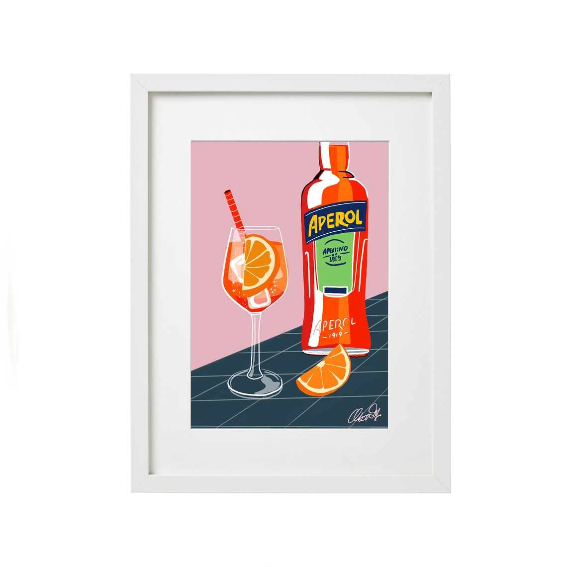 Illustrated Aperol Spritz Print | Etsy