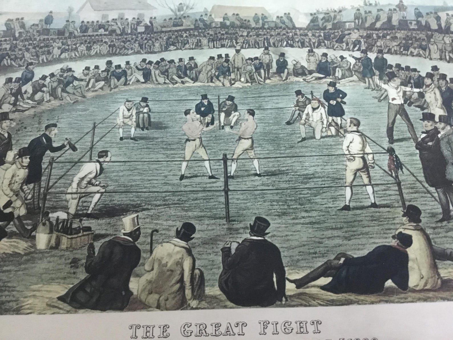 Vintage 1940’s Print “the Great Fight” Between Brooke and Hannan ...