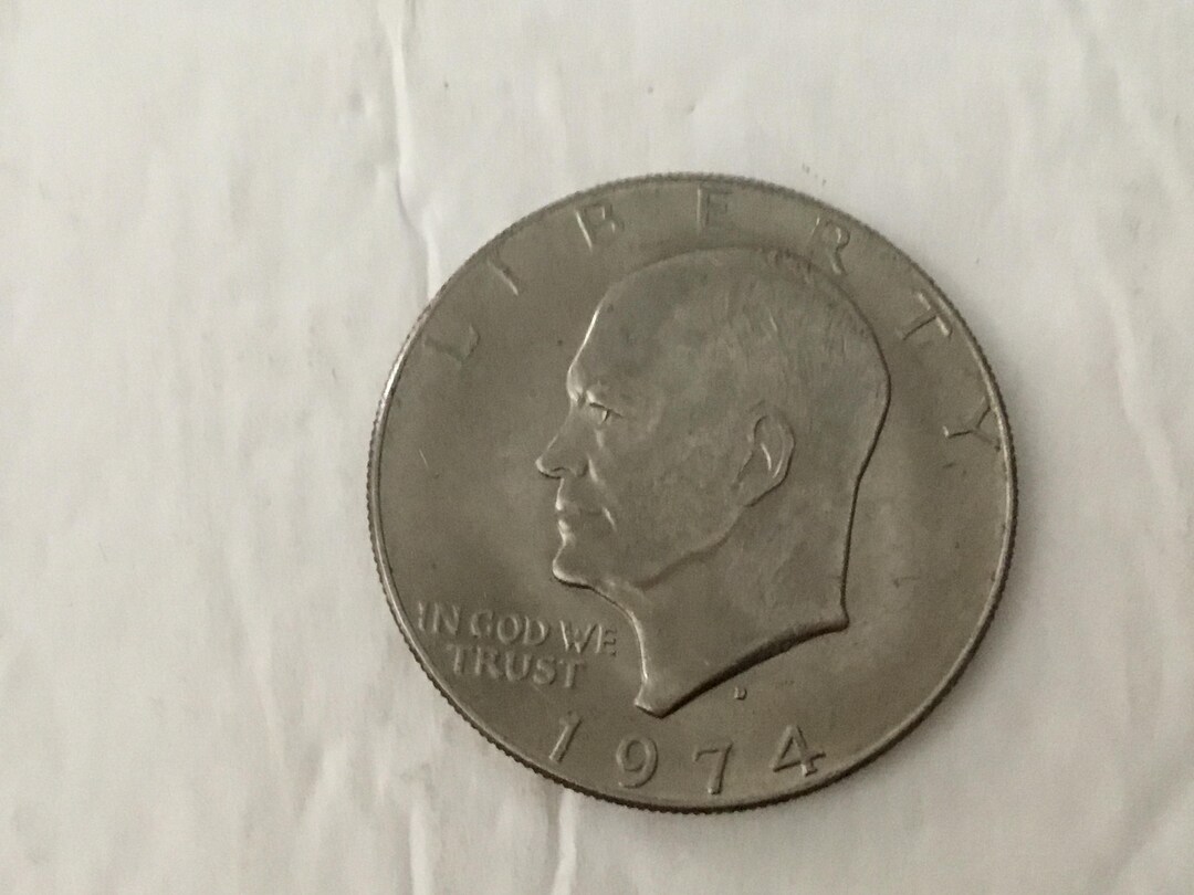 1974 D Liberty Eisenhower 1 Dollar Coin .designed by Frank Gasparro ...