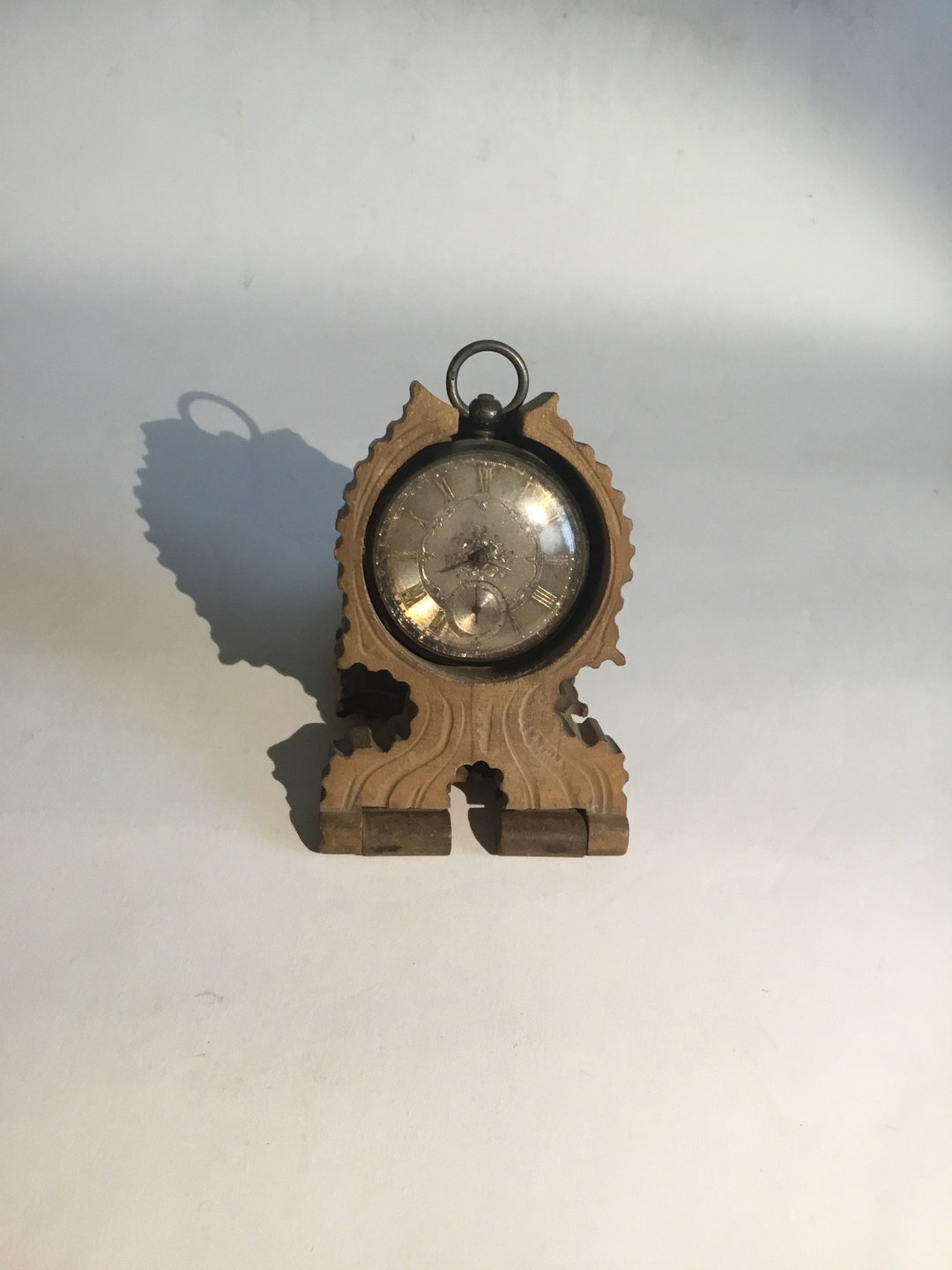 Antique Black Forest Folding Pocket Watch Display Case.hand Carved Wood ...