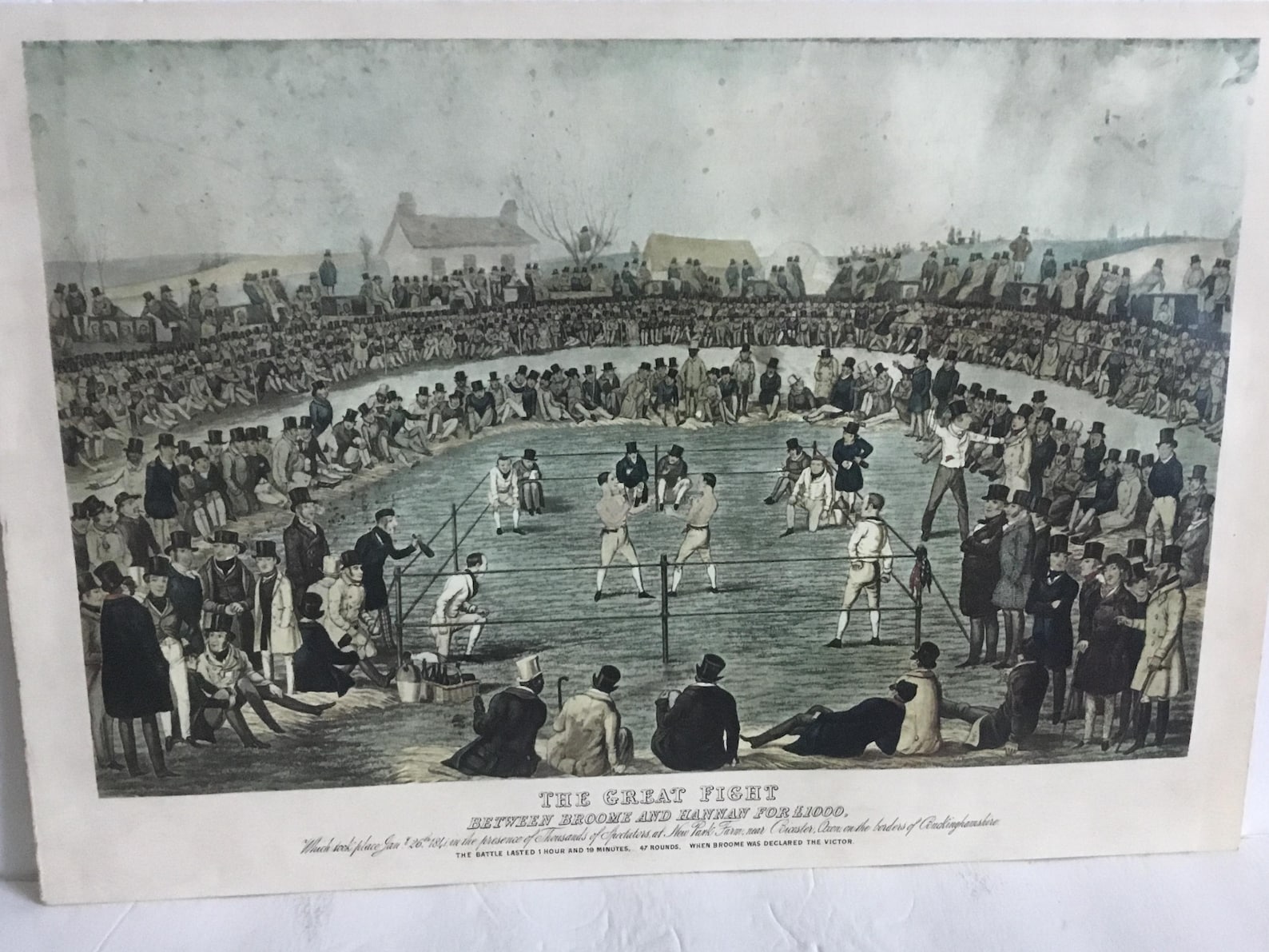 Vintage 1940’s Print “the Great Fight” Between Brooke and Hannan ...