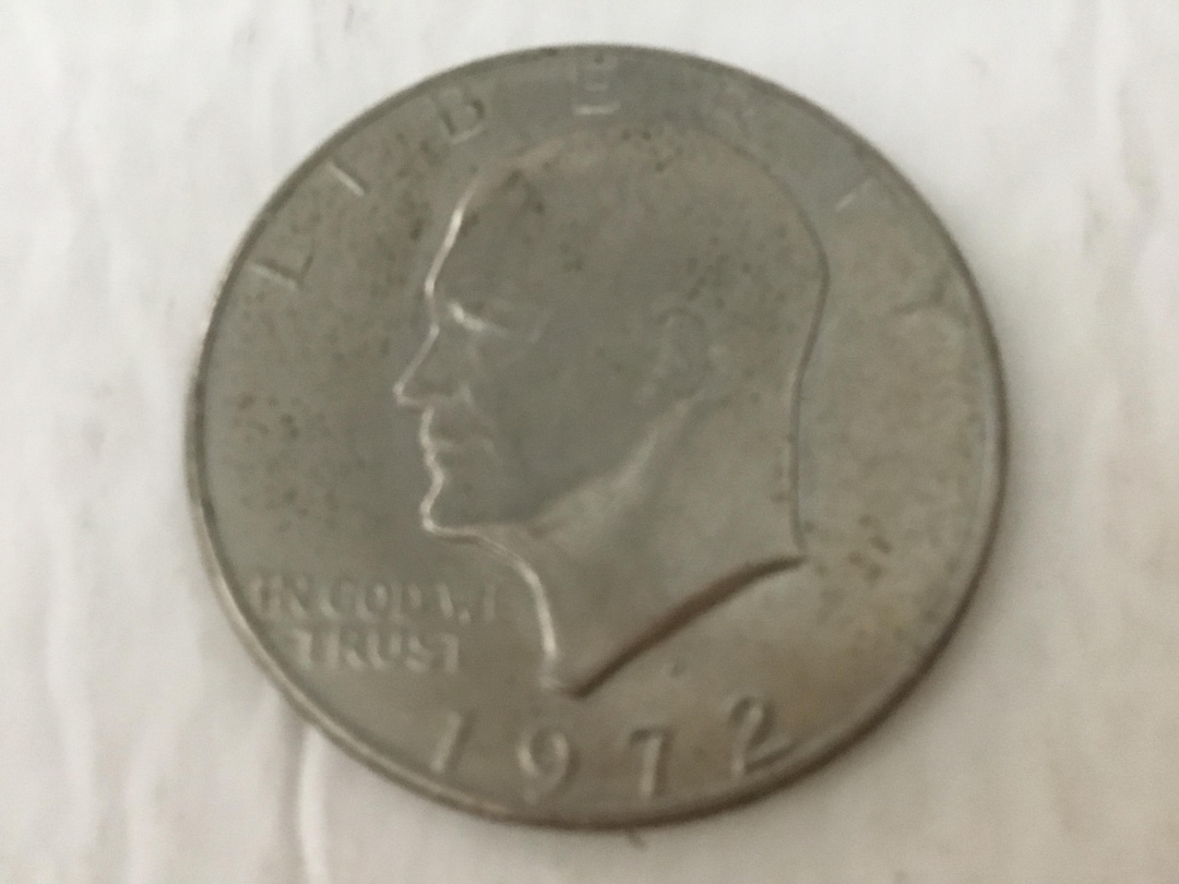 1972 D Eisenhower 1 Dollar Coin. Designed by Frank Gasparro/michael ...