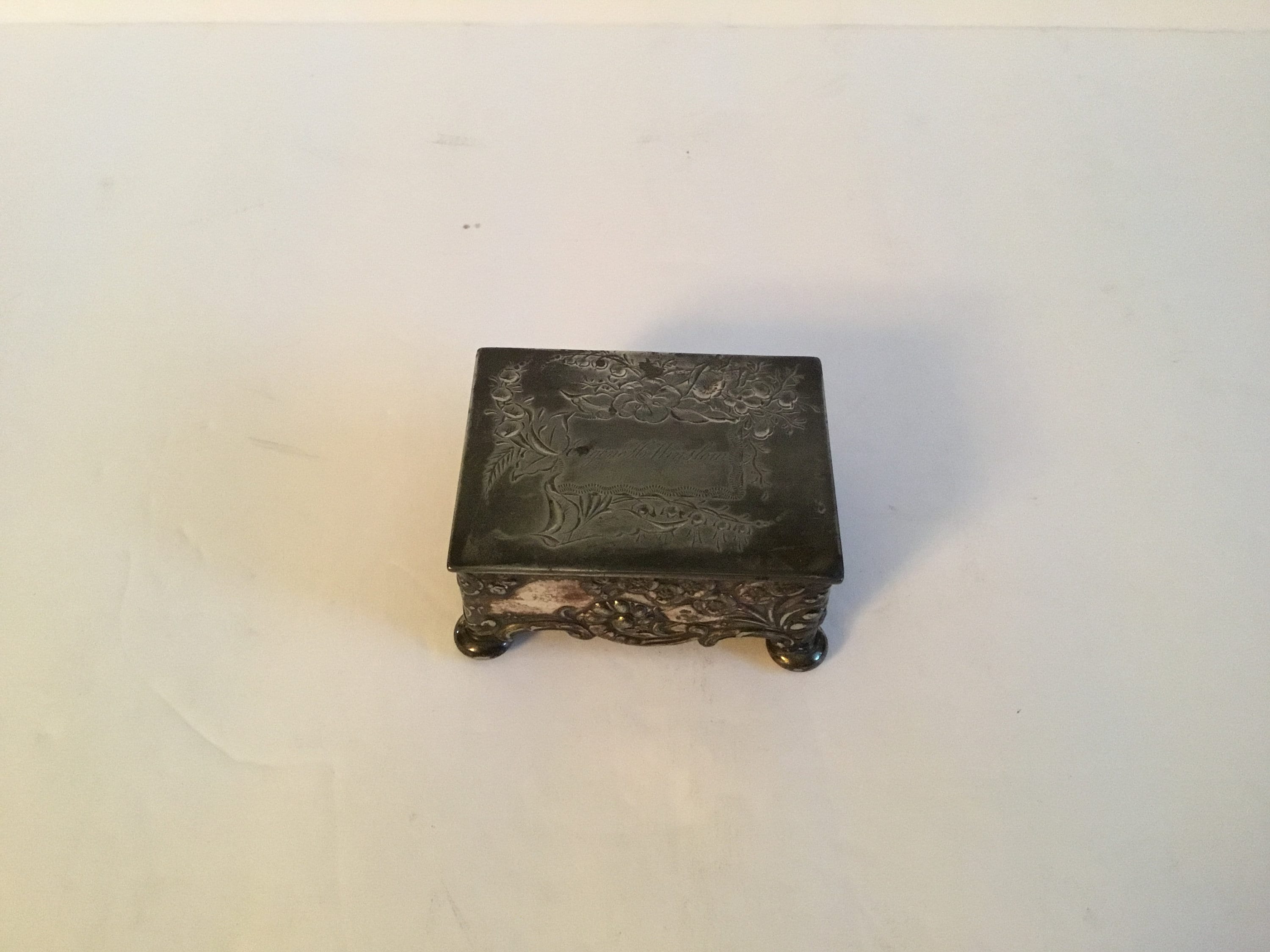 Antique/vintage Silverplate Stamp Box by Derby Silver Co. Connecticut ...