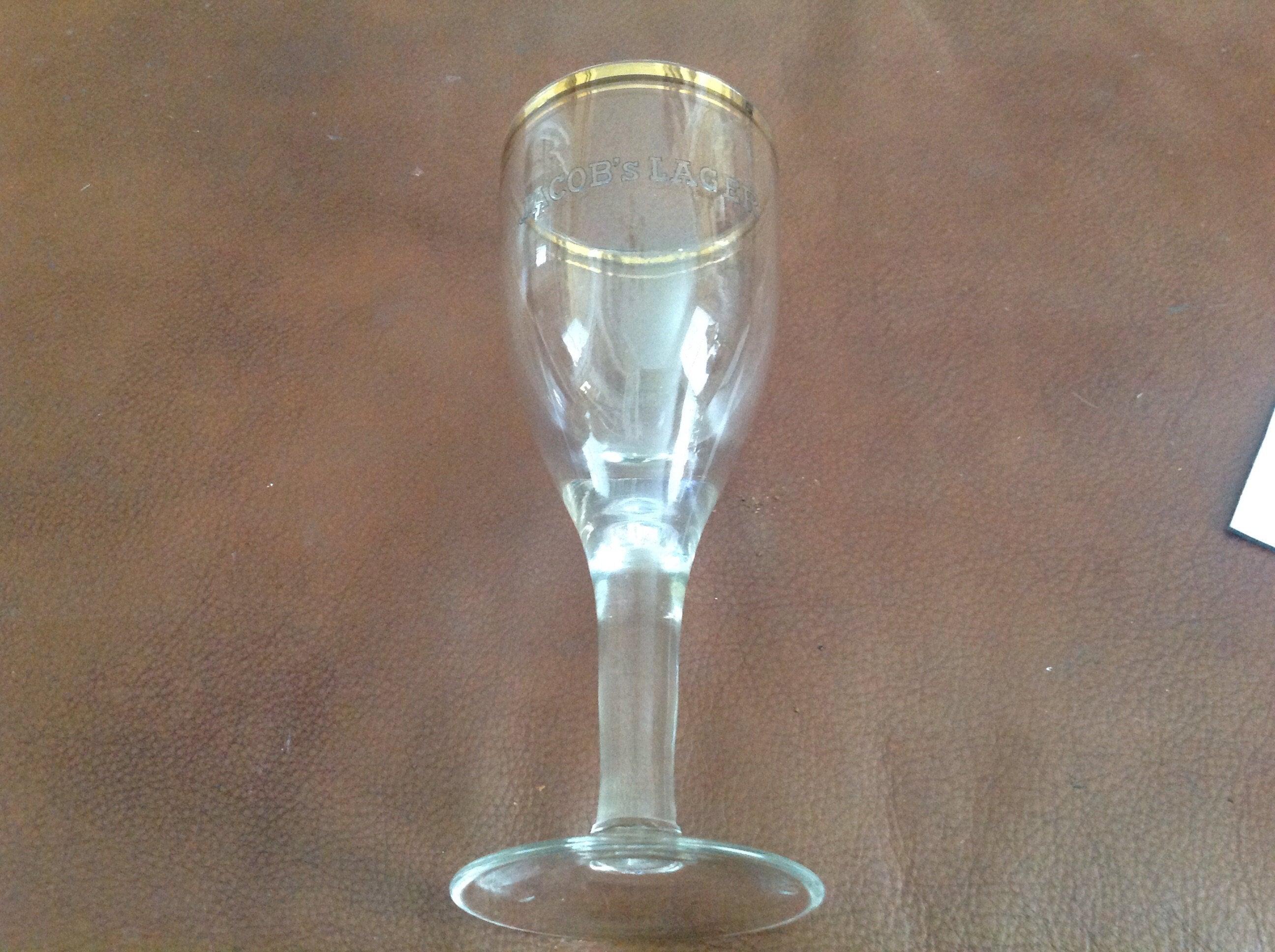 Vintage Large Glass Beer Goblet jacob's Lager - Etsy