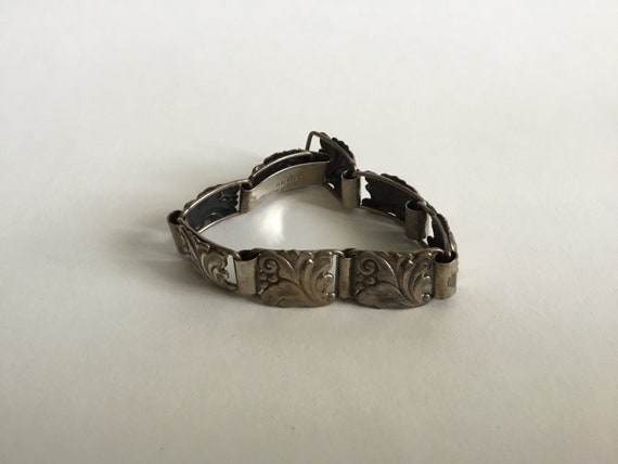 Vintage Scandinavian Retro Modern 830 Silver Link Bra… - Gem