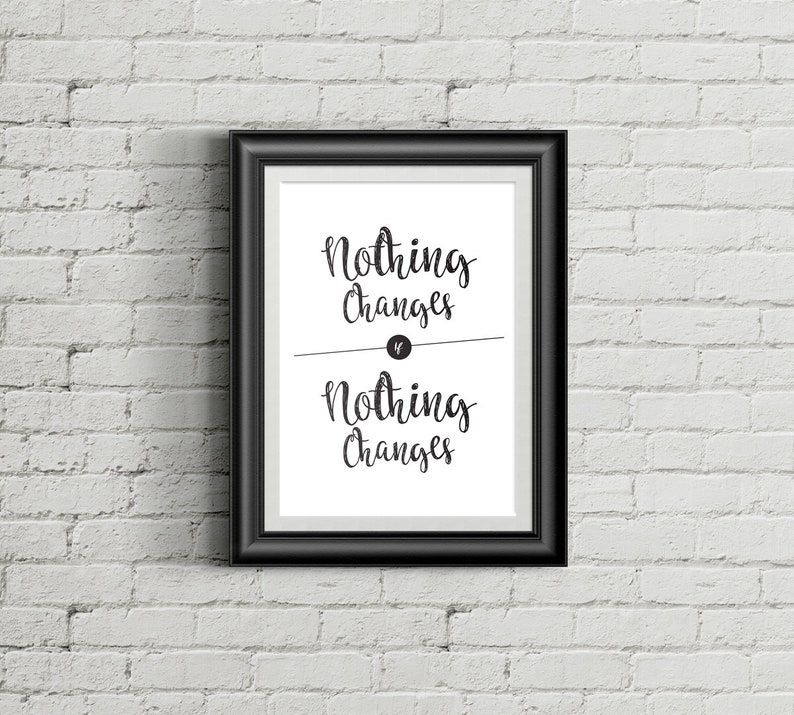 Printable Wall Art Printable Art Nothing Changes If Nothing - Etsy