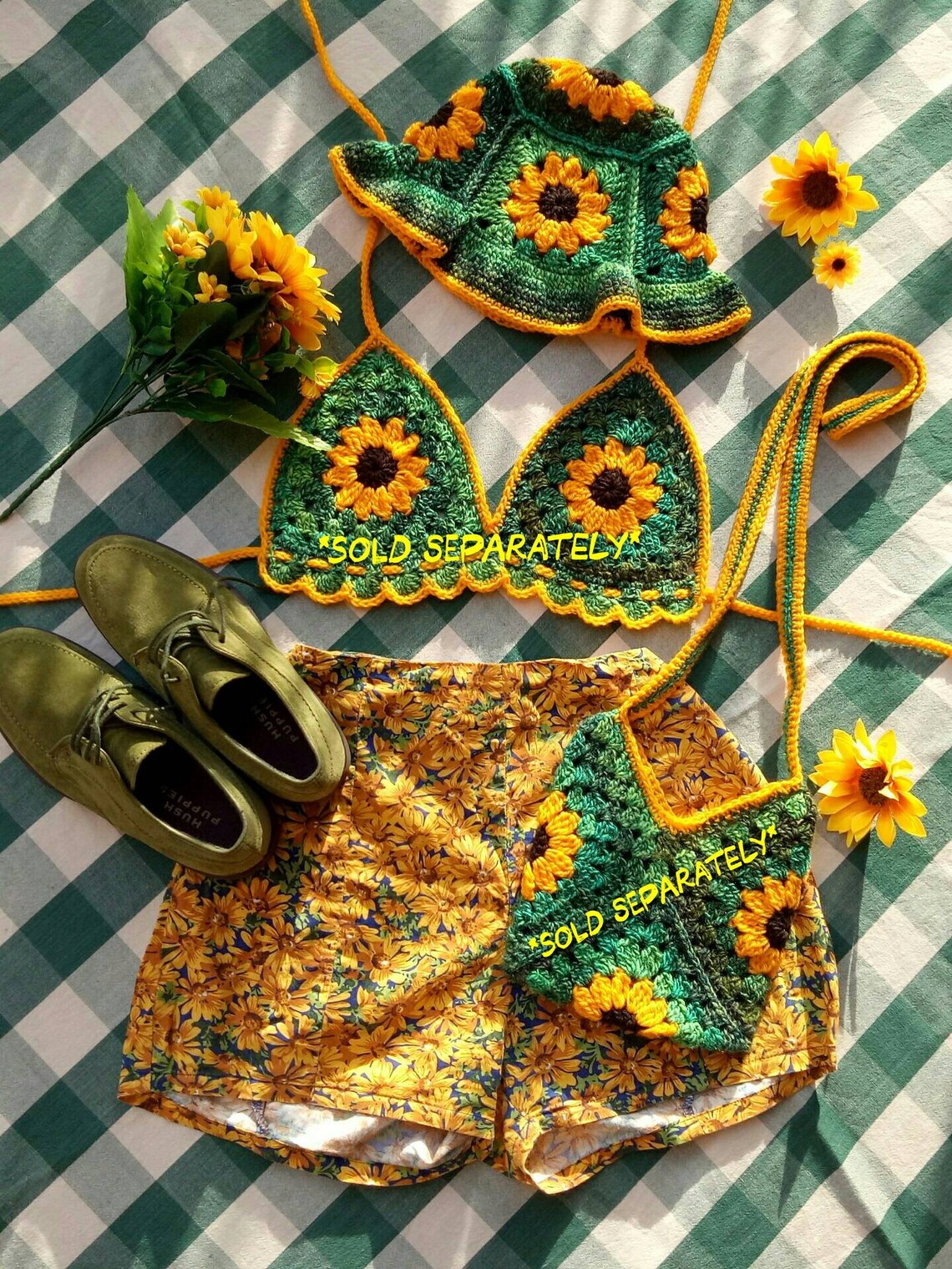 Evergreen Sunflower Bucket Hat | Crochet | Flower Hat | Gardencore ...