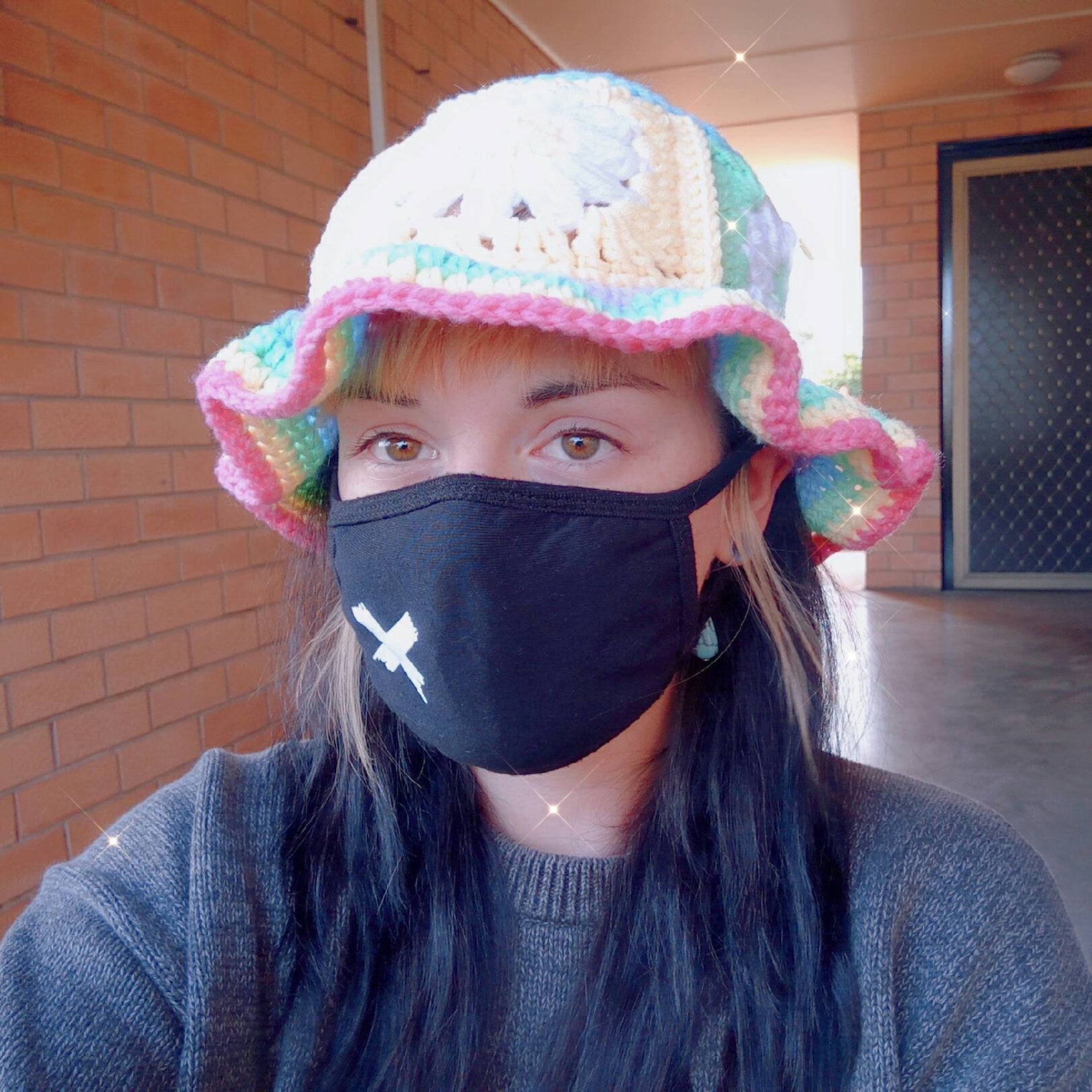 Pastel Rainbow Daisy Bucket Hat Crochet Bucket Bonnet Flower Hat ...