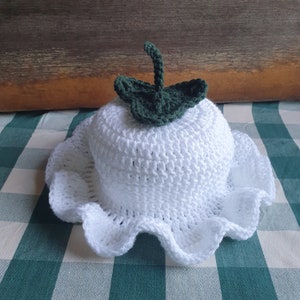 Lily of the Valley Bucket Hat | Hand Crocheted | White Tulip Fairy Cap ...