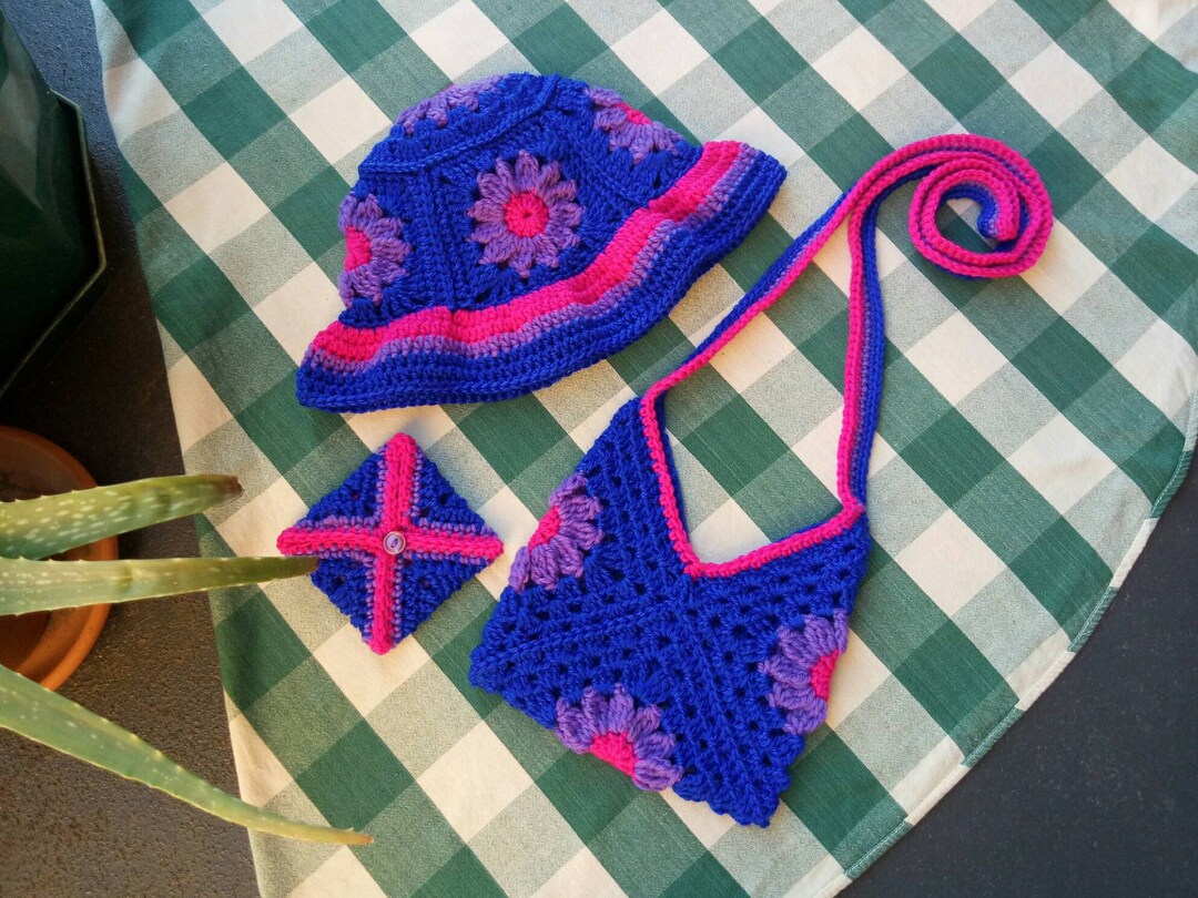 Crochet Daisy Co-ord Set Bi Lighting Vaporwave VHS Pop - Etsy Australia