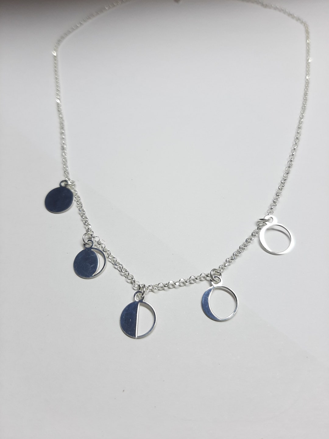 Moonphases necklace, Lunar Eclipse Necklace, Crescent Moon Necklace, Moon Phase Necklace ...