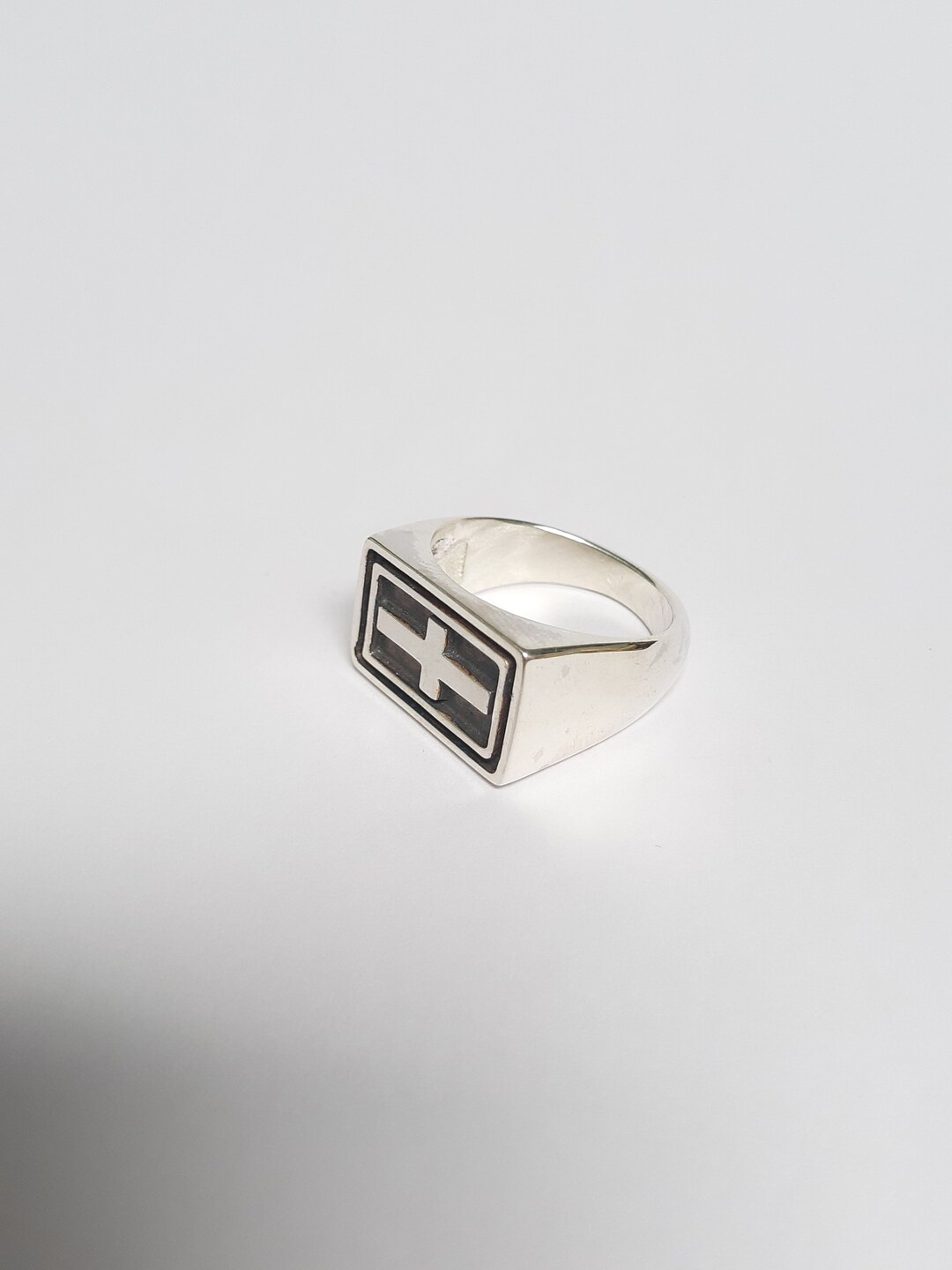 Cross Signet Ring, Man Signet Ring, Handmade Rings, 925 Sterling Silver ...