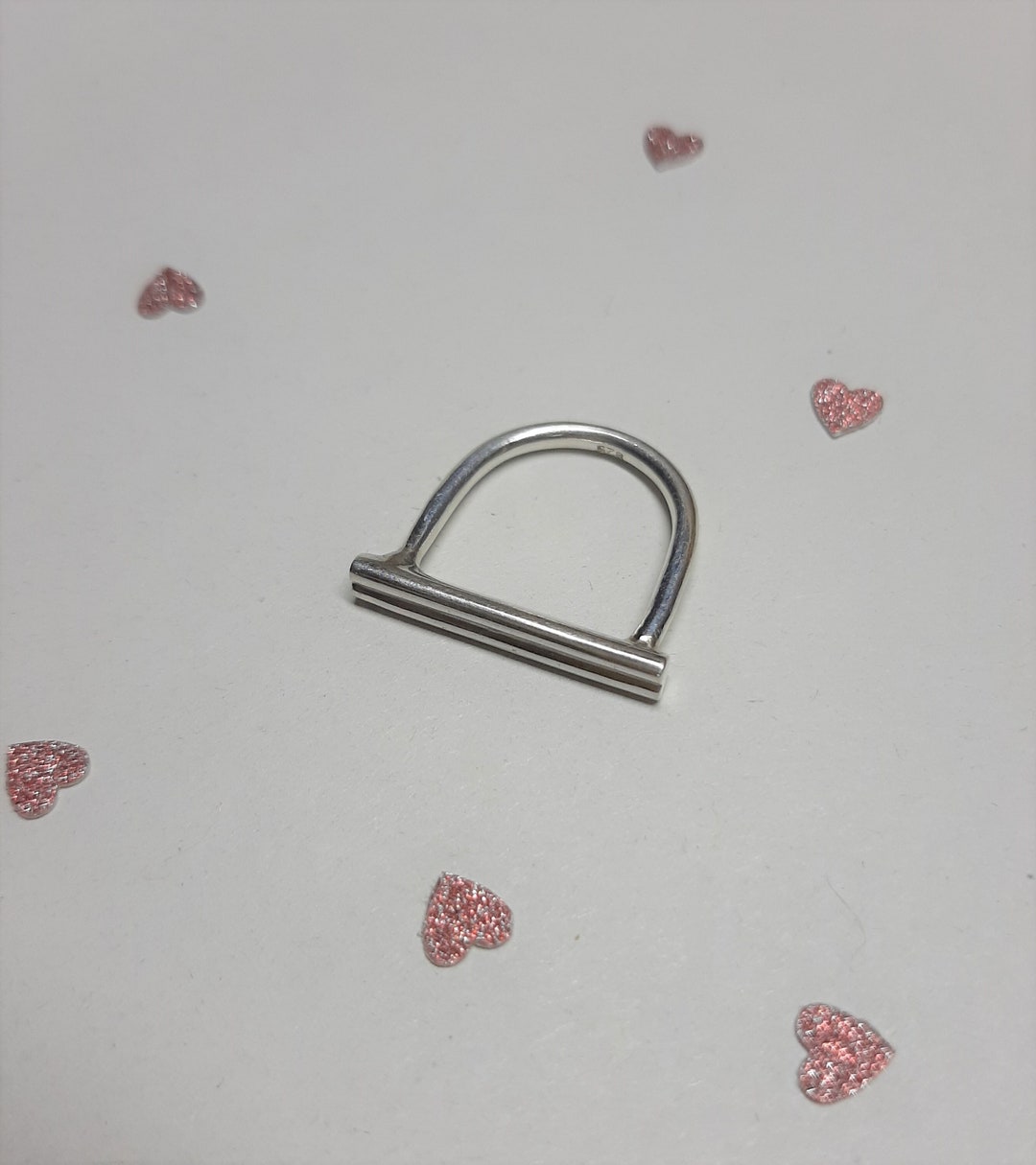 Ecofriendly, Bar Ring Heart Shaped, Dainty Bar Ring, Minimalist Ring ...
