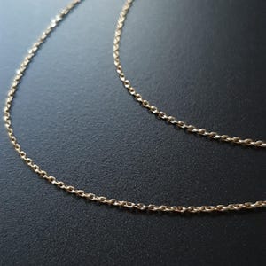 Thin Double Row Gold Chain Necklace, Minimalist Golden Necklace, 925 ...