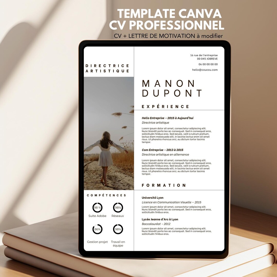 French CV + Application Guide / Cv Template Canva / Cv Canva / CV and ...