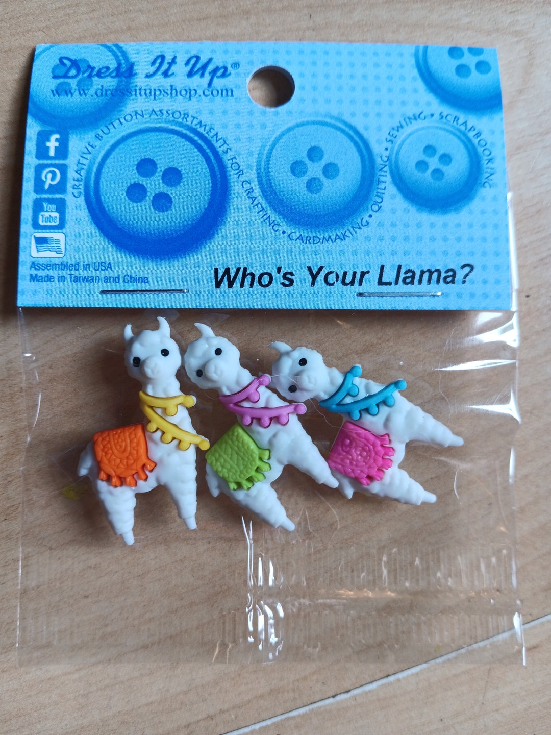 Dress It up Buttons and Embellishments, Who's That Llama, Muti Pack of ...