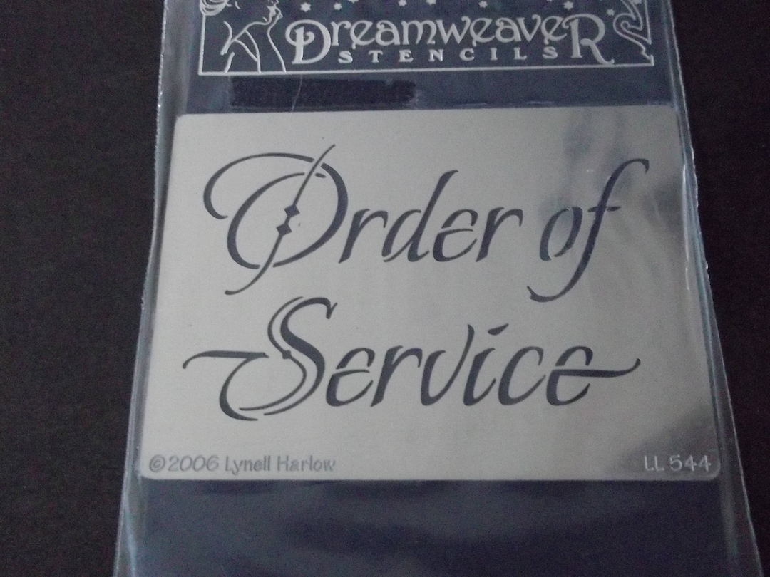 Wedding 'order of Service' Stencil/template. Embossing Template ...