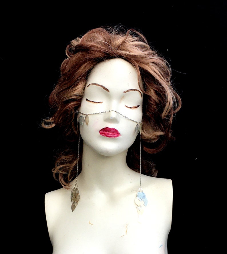 Face Chain Silver Face Chain Monstera Face Jewelry Chain | Etsy