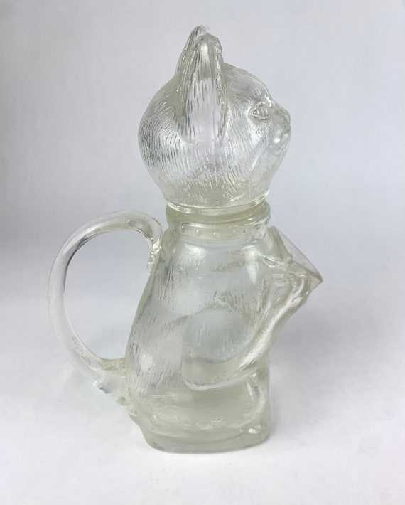 Vintage Glass Kitty Cat Decanter Creamer - Etsy