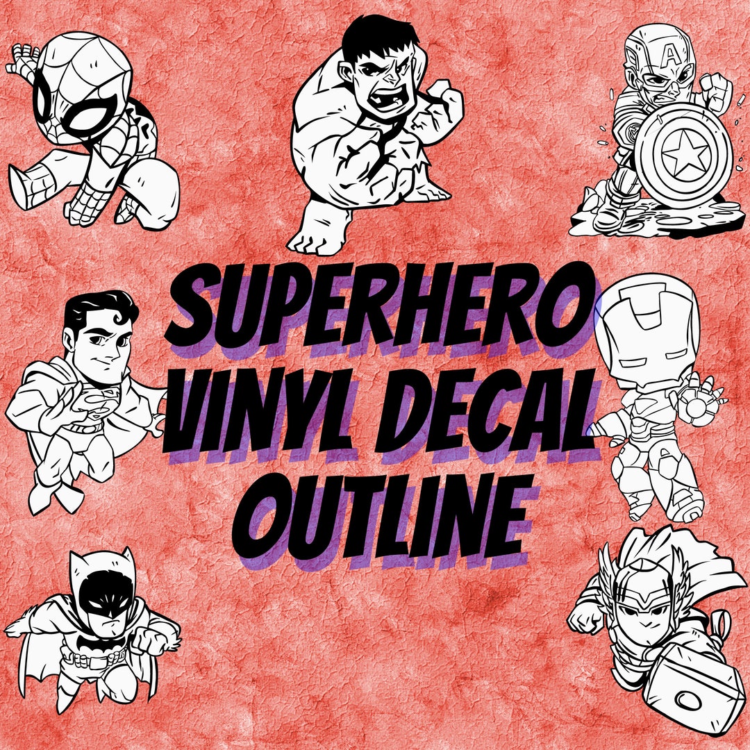 Superhero Vinyl Decal Part 1, Personalised Vinyl Decal, Stickers ...