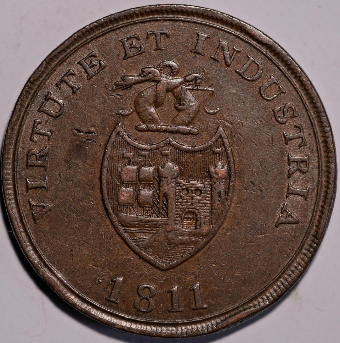 1811 Large One Penny Token Bristol Brass & Copper Company - Etsy