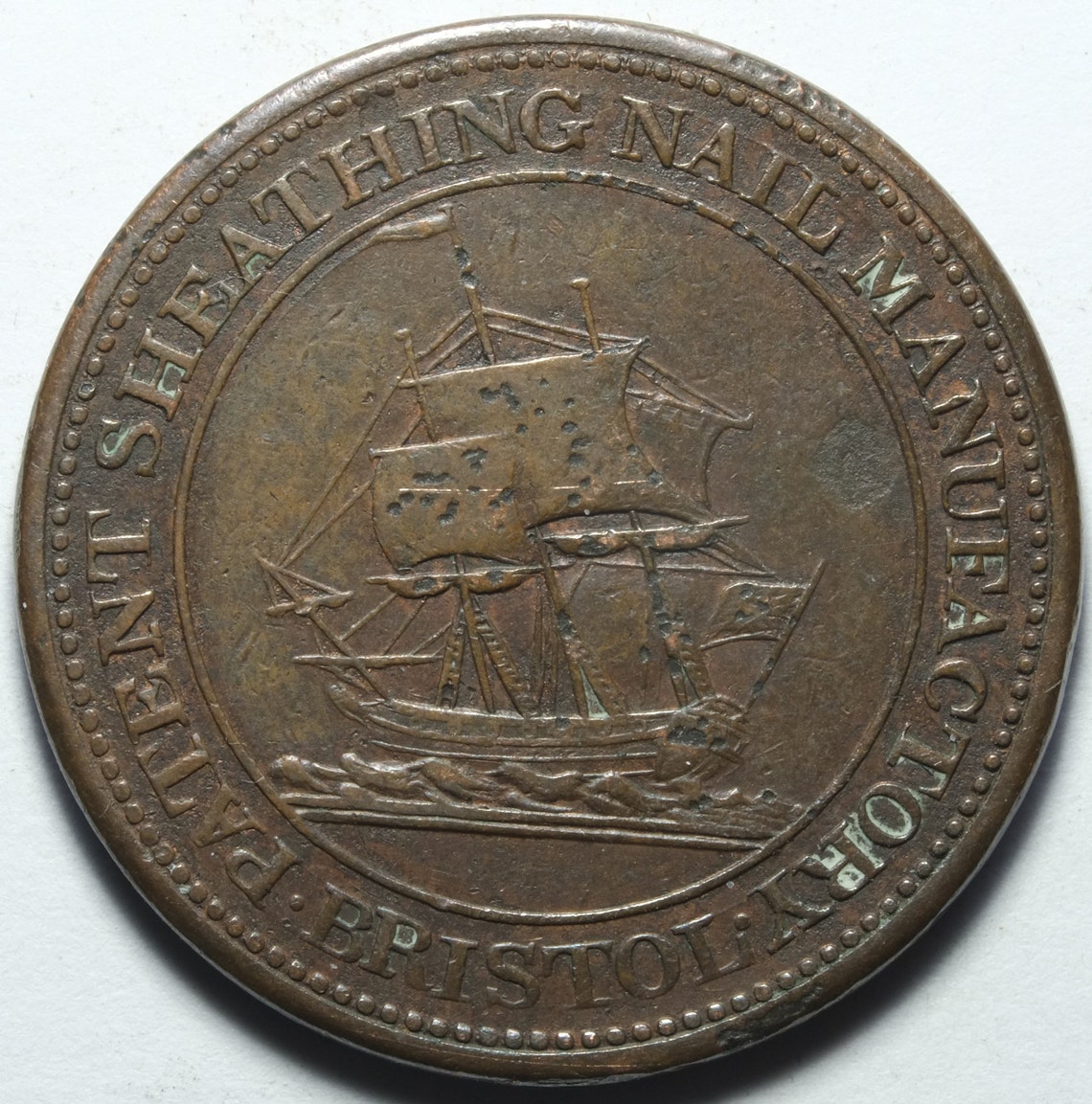 1811 Half Penny token Bristol Patent Sheathing Nail | Etsy