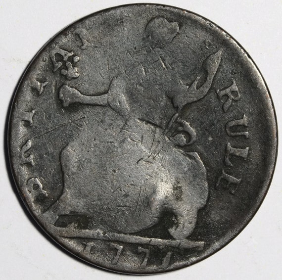 1771 Half Penny Coin Non Regal Cornwallis IND Rule Britannia | Etsy