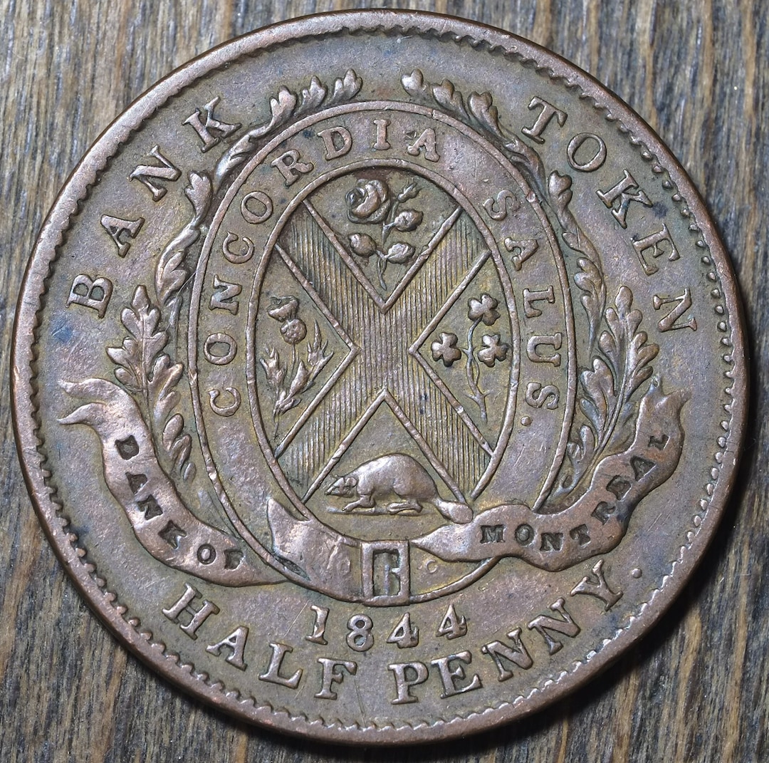 1844 Half Penny Token Bank of Montreal - Etsy