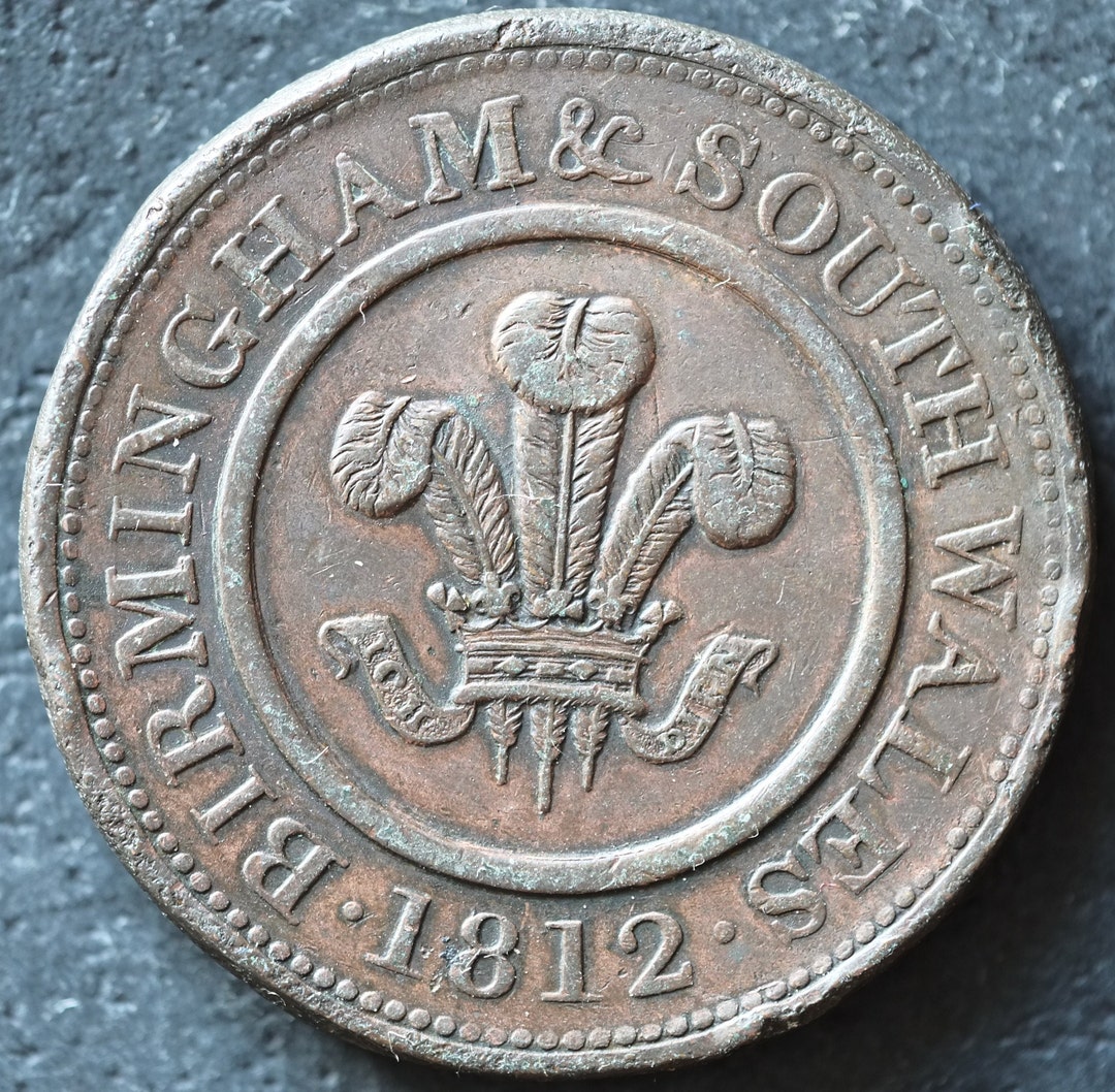 1812 Copper One Penny Token Birmingham and South Wales - Etsy