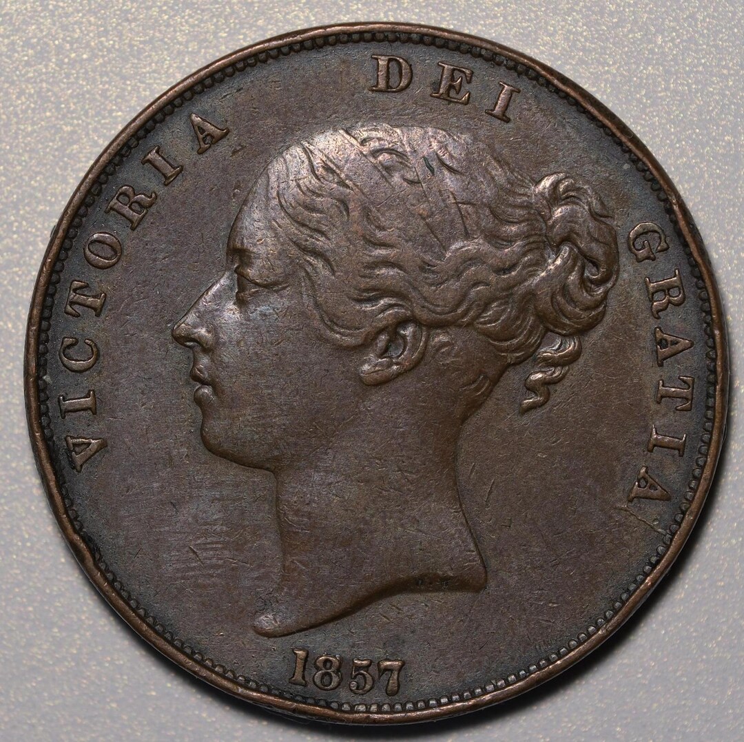1857 Queen Victoria One Penny NC - Etsy