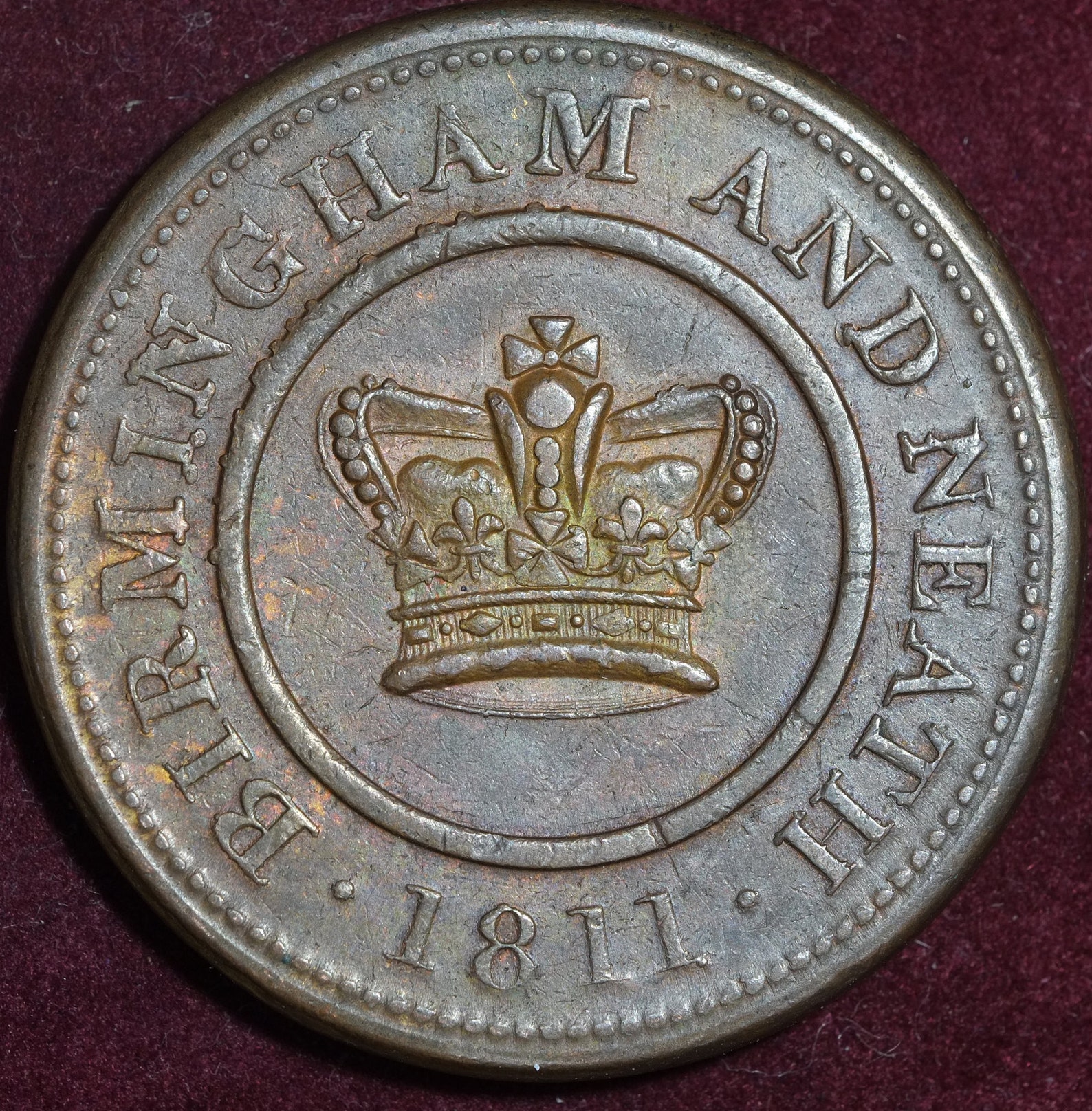 1811 One Penny Token Birmingham Crown Copper Company - Etsy