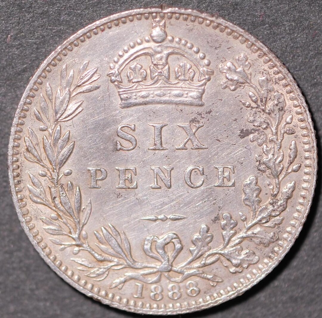 1888 Jubilee Head Queen Victoria .925 Silver Sixpence Coin - Etsy