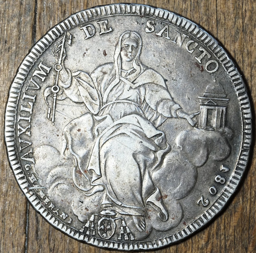1802 Silver 1 Scudo Pio VII AVXILIVM De SANCTO - Holy Mother Church - Etsy