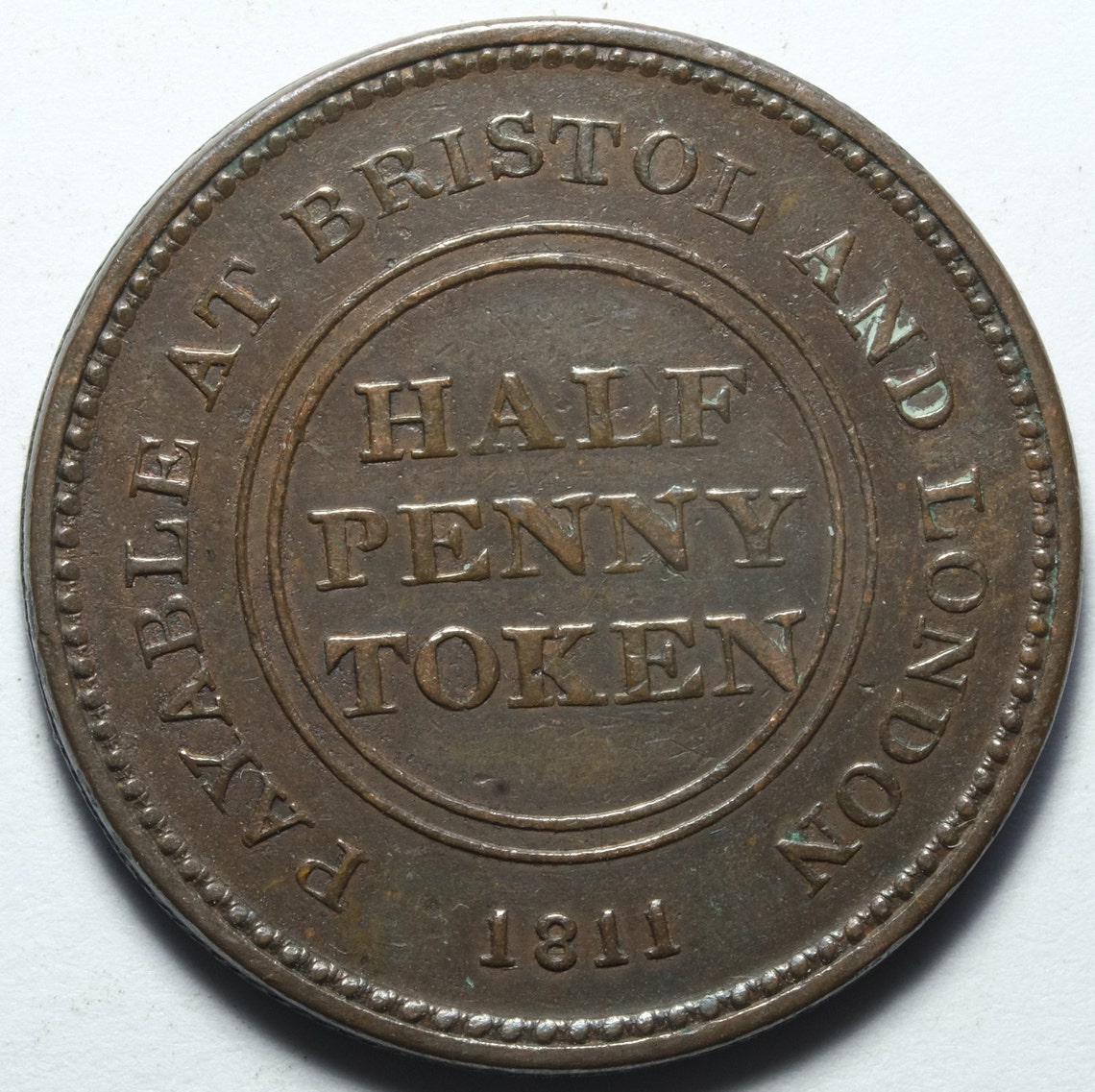 1811 Half Penny token Bristol Patent Sheathing Nail | Etsy