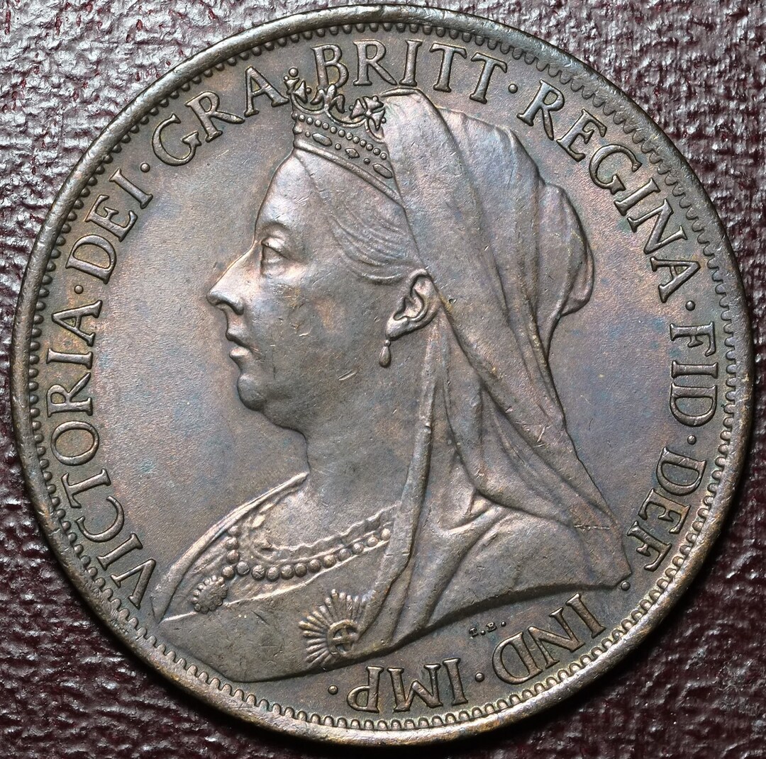 1901 Late Victorian One Penny Coin - Etsy