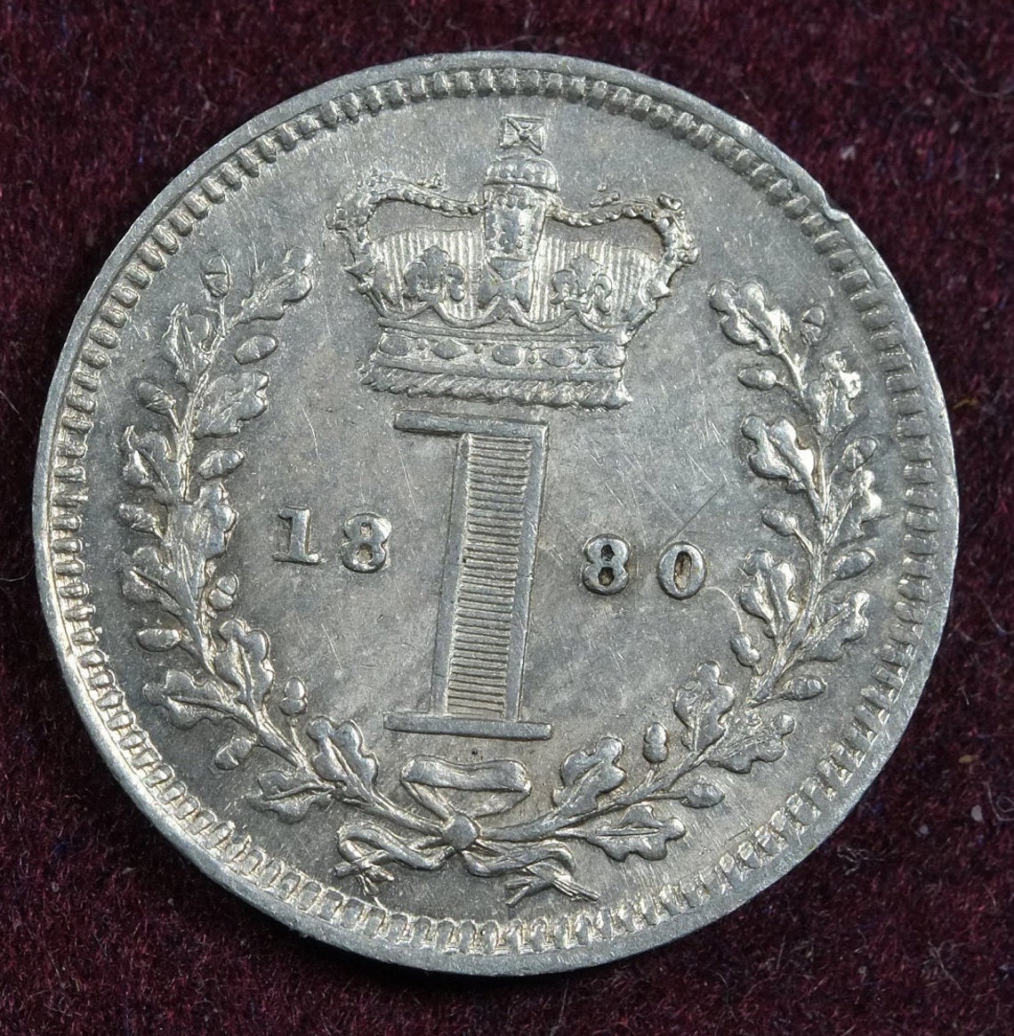 1880 Silver One Penny Maundy Coin - Etsy