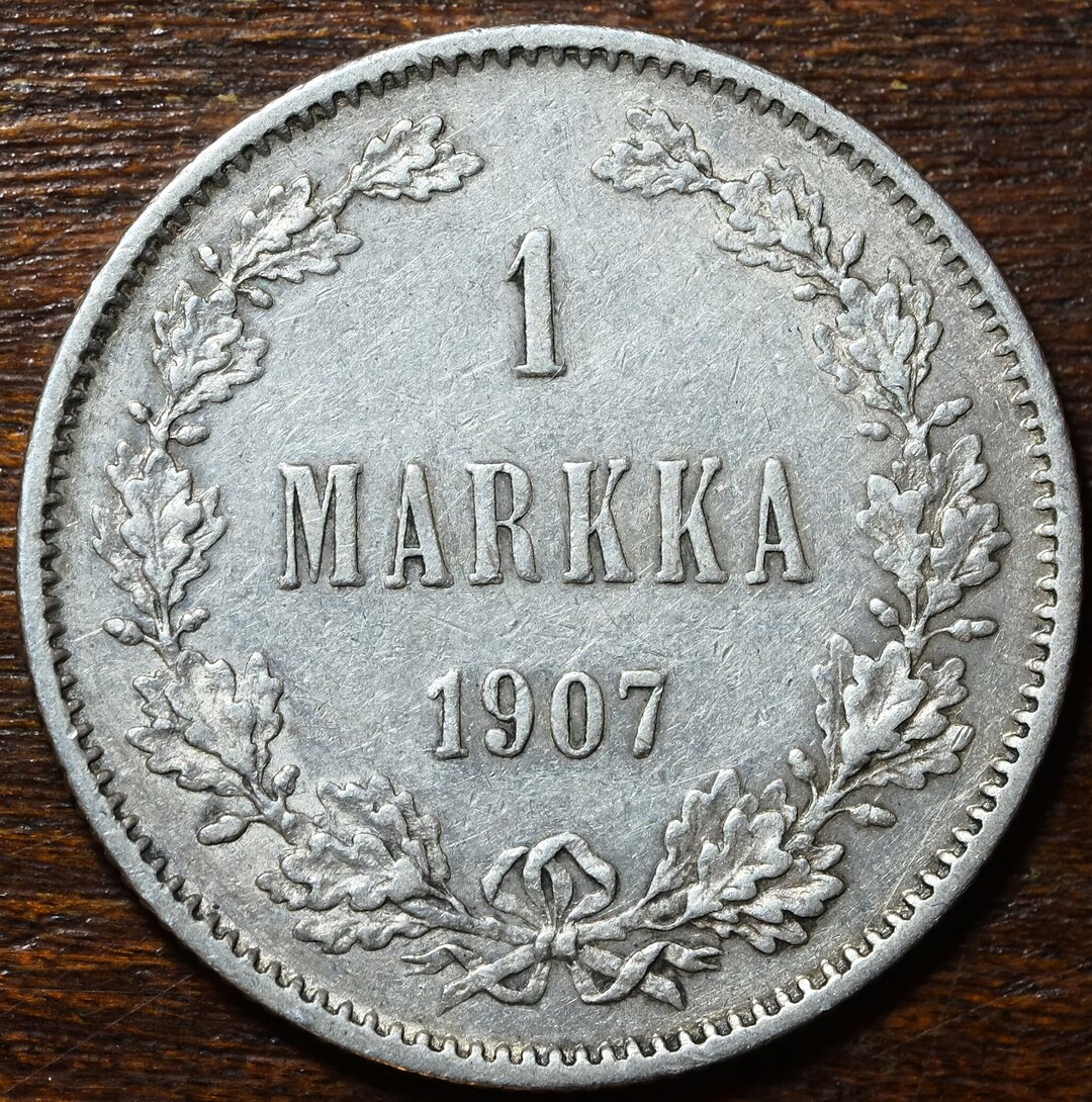 1907 Silver 1 Markka Imperial Russia Finland - Etsy